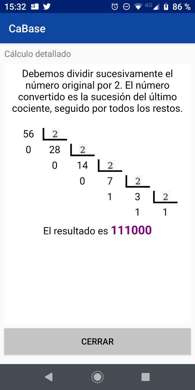 CaBase: app para aprender cambiar de base un numero
