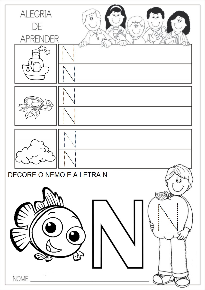 Atividades Letra N Alfabetização - BAMEDU