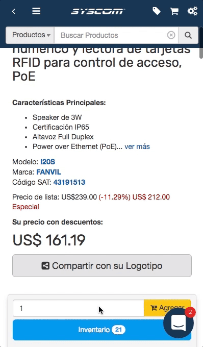 Compartir con su Precio y Logotipo