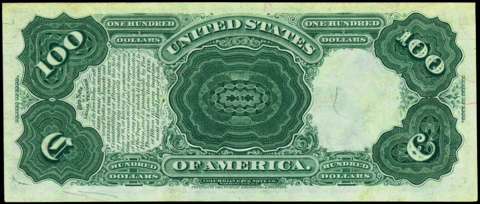 1880 100 Dollar Bill Legal Tender Note, Abraham Lincoln|World Banknotes ...