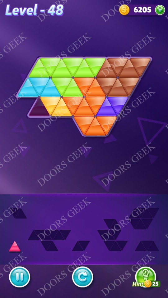 Block! Triangle Puzzle Advanced Level 48 Solution ~ Doors Geek