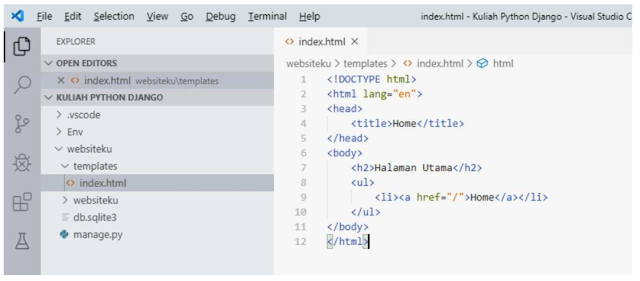 Memahami URL, Views, dan Template Django Framework - Contoh Aplikasi