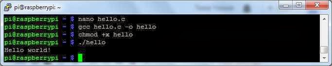 Raspberry Pi Easy Use Gcc C Compiler Hello World On Raspberry Pi 2517