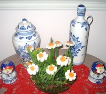 Shobha's Food Mazaa: RADISH FLOWER BASKET (Table Decoration)