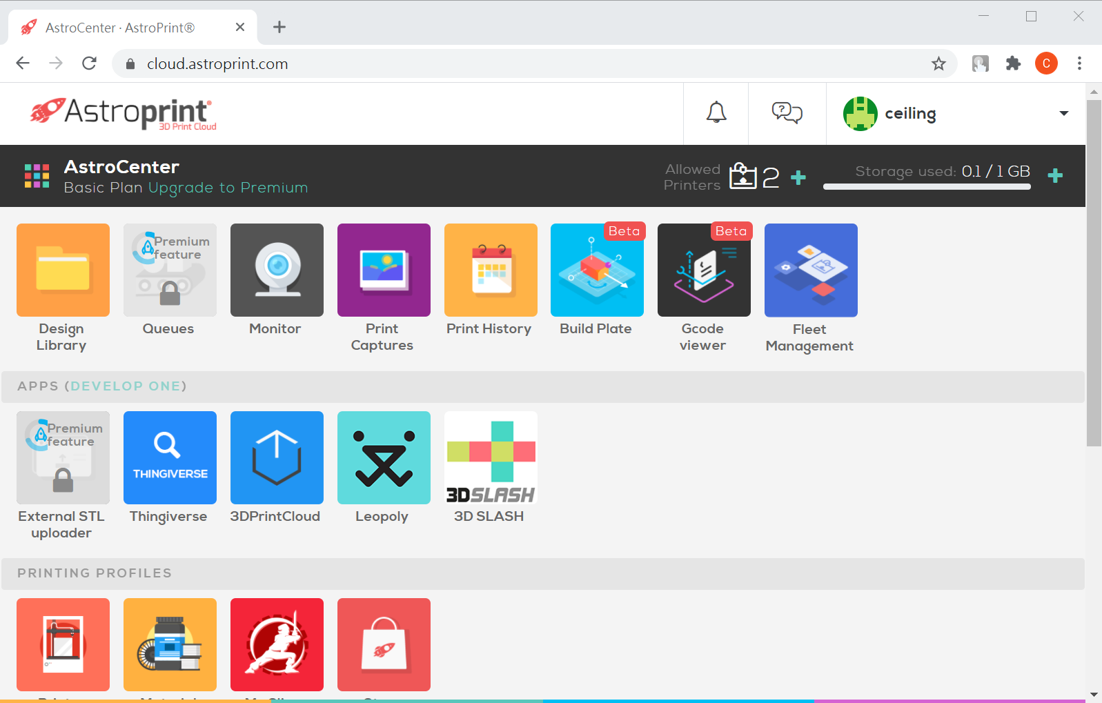 Raspberry Pi 筆記(84)：在OctoPi安裝AstroPrint雲端服務套件