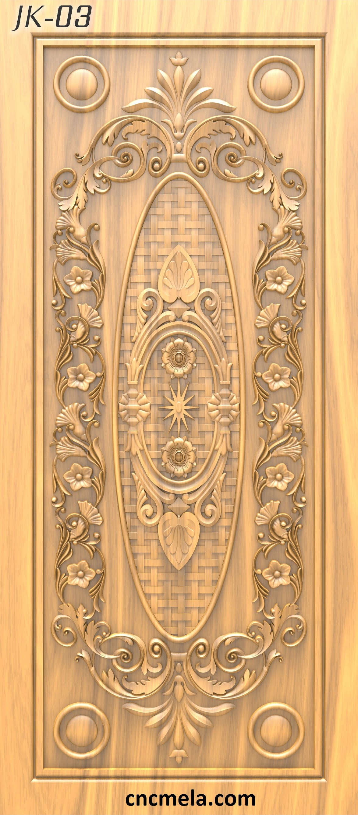Most Popular Door Design 3D File Free Download For Wood CNC Router JK 03