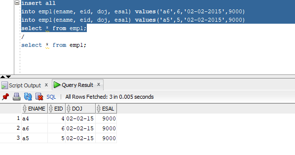 Oracle / PLSQL: INSERT STATEMENT