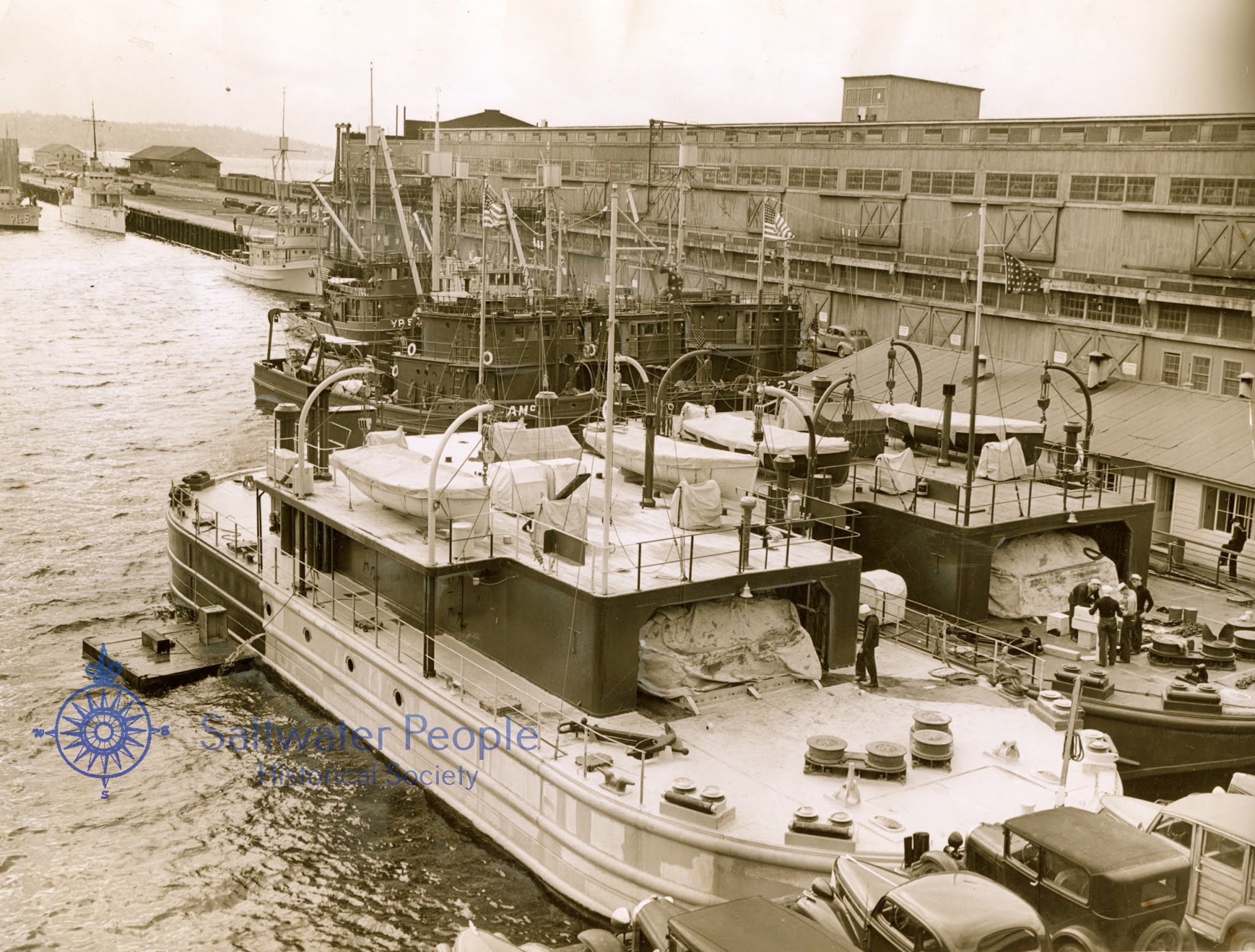 Saltwater People Log: SEATTLE'S FORTY NAVY VESSELS MOVED TO PIER 41.