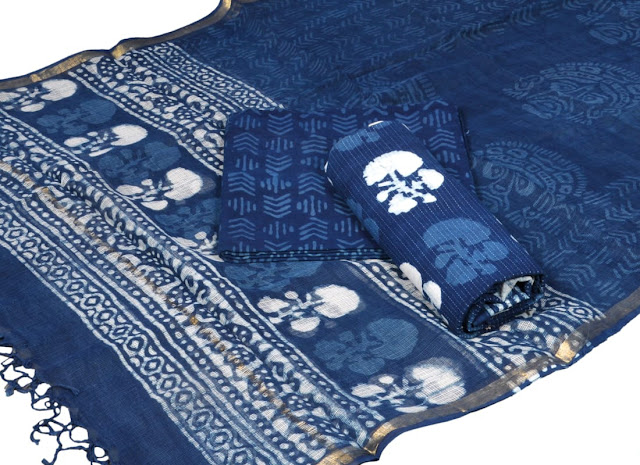 Block printed kanta work suits