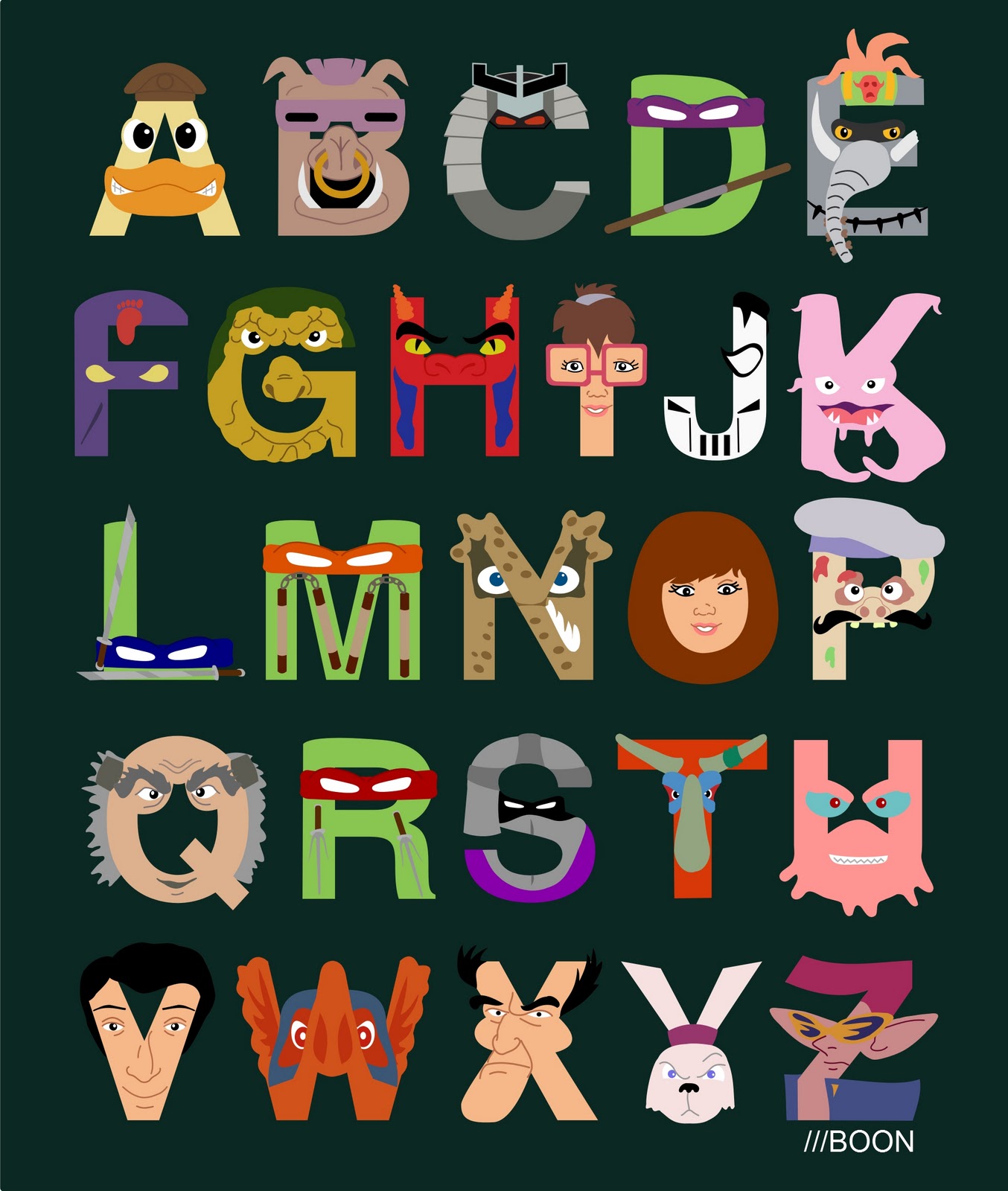 Mike BaBoon Design: TMNT ABCs | Tmnt, Cool fonts, Baboon
