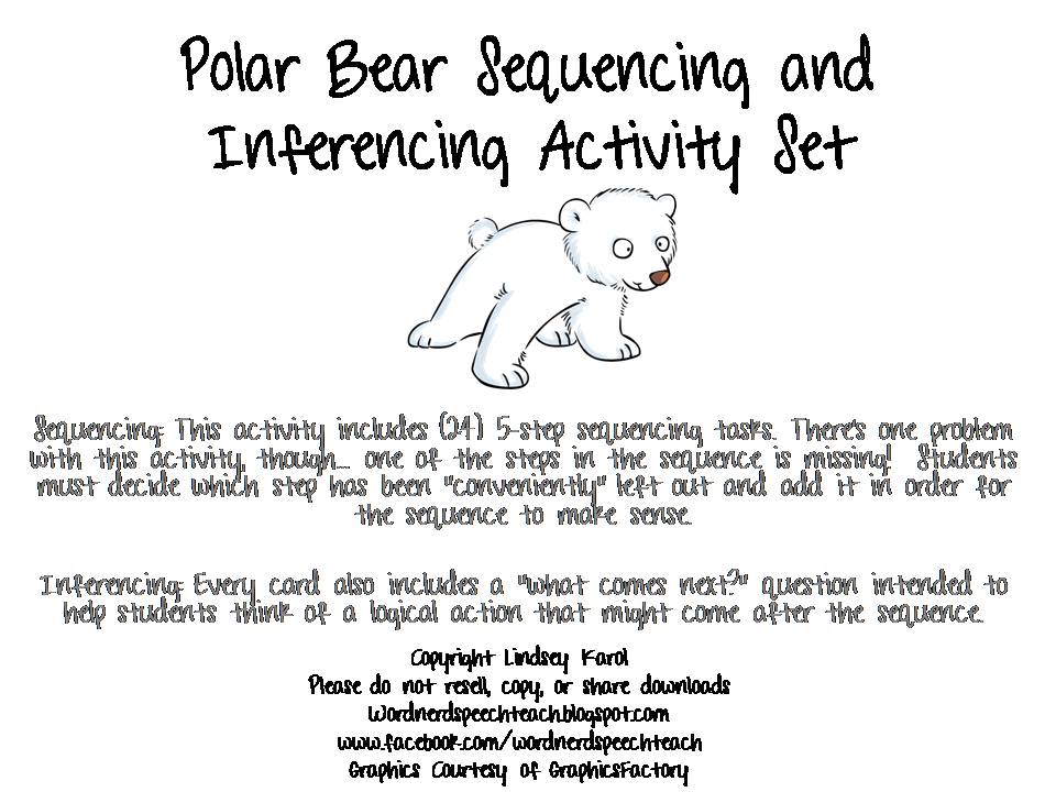 Word Nerd Speech Teach: Polar Bear Sequencing and Inferencing