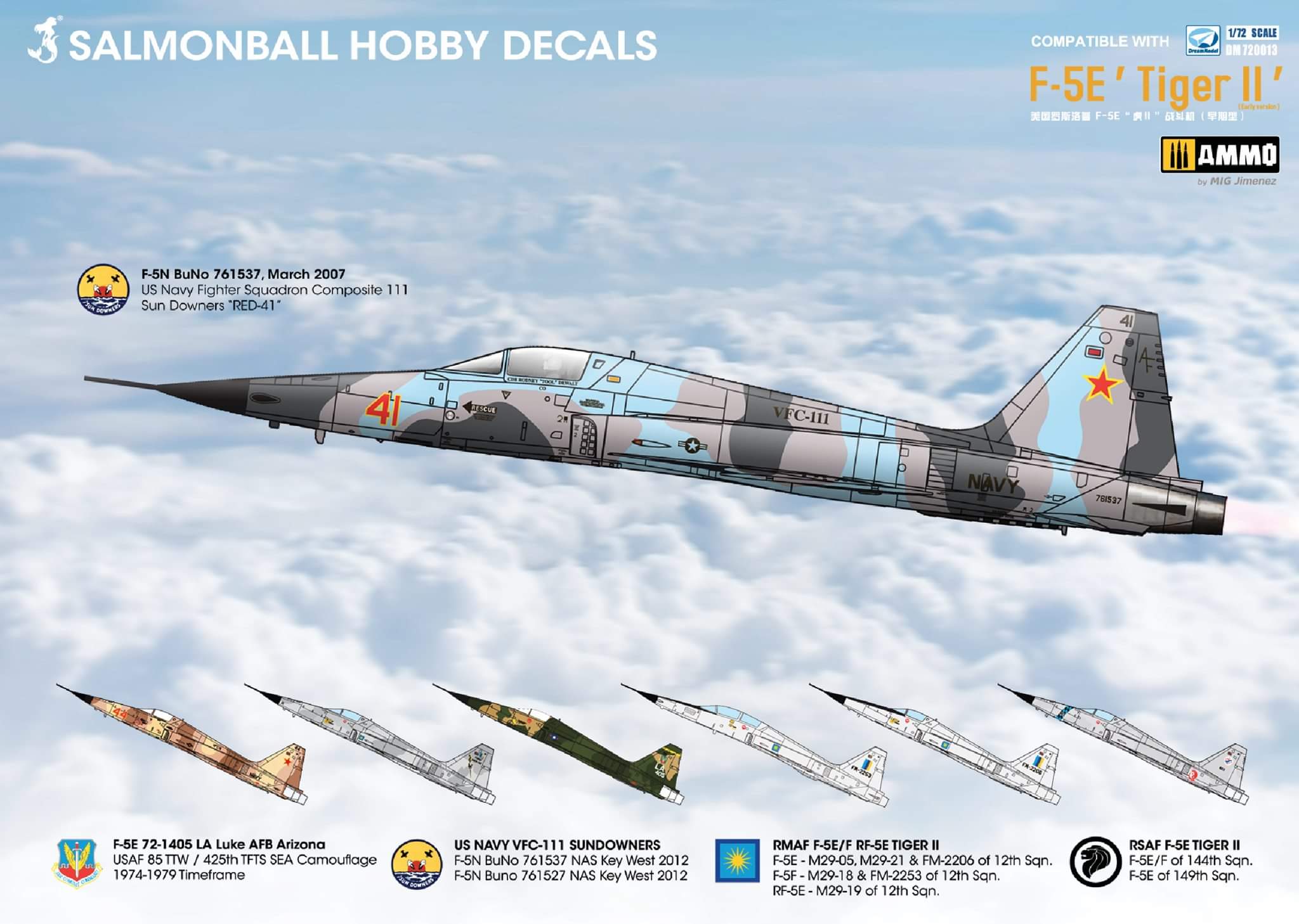 Apuntes de Modelismo: Decals for F-5E 'Tiger II'