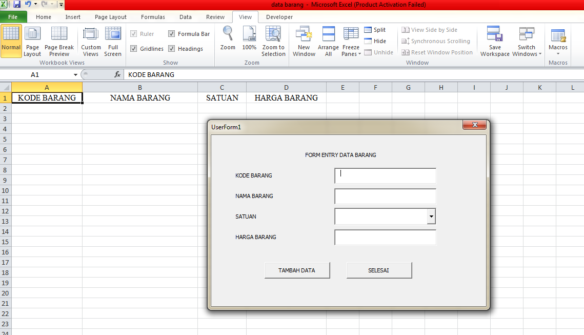 Something New!: Cara membuat form isian data sederhana di Ms Excel