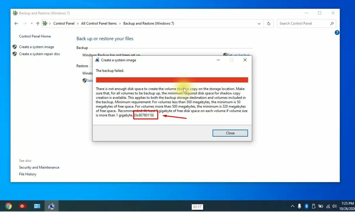 Cara Mengatasi Tidak Bisa Backup Windows Error 0x80780119 Shadow Copy Komputerx