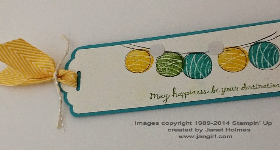 Stampin' Up Happy Congratulations Scallop Tag Topper Bookmark | Jan Girl