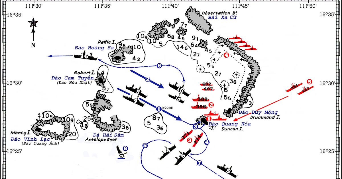 themsonha: hải chiến hoàng sa, sơ đồ hải chiến hoàng sa, map of ...