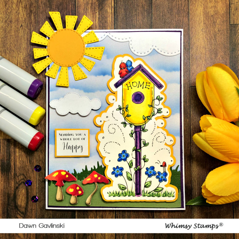 Garden Bird House ~ Whimsy Stamps