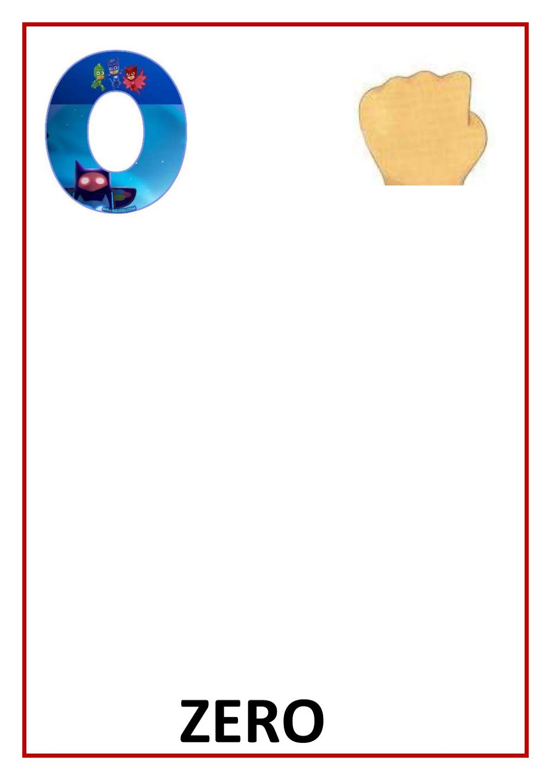 Números Cards coloridos e ilustrados com os números e as quantidades ...