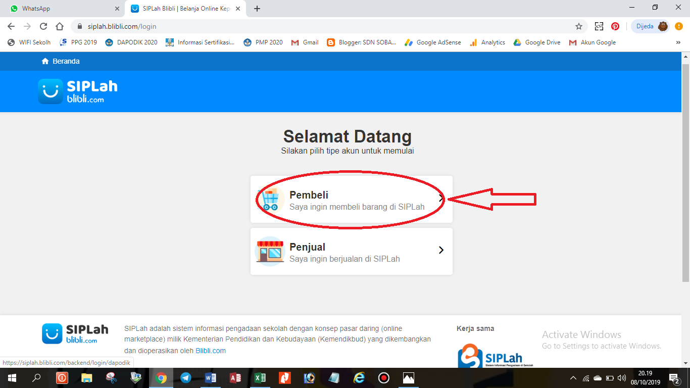 CARA BELANJA DI SIPLAH - SDN SOBANG 1
