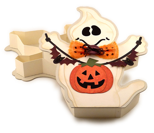Needles 'n' Knowledge: Ghost Shaped 3D Box Decor