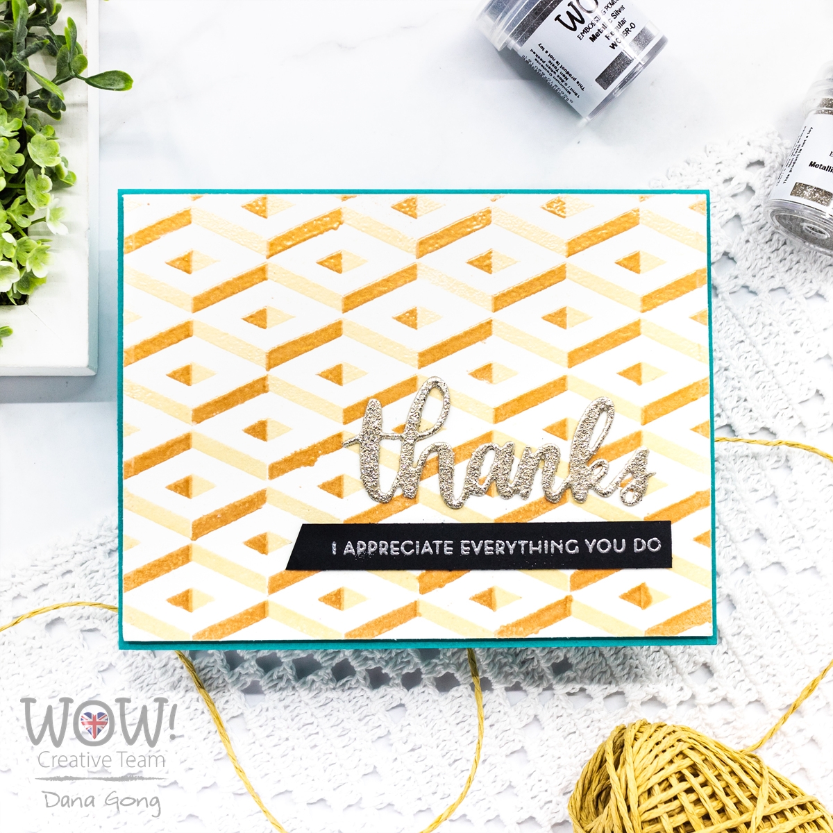 Metallic Thank You Card with Dana