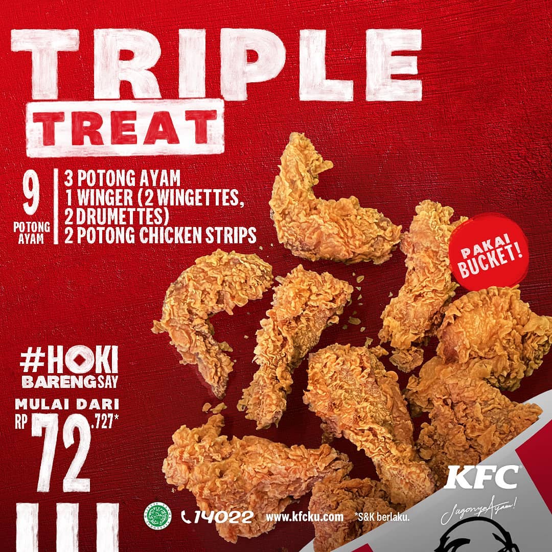 KFC Promo TRIPLE TREAT 9 Potong Ayam Mulai 72 RIbuan Periode 05 - 09 ...