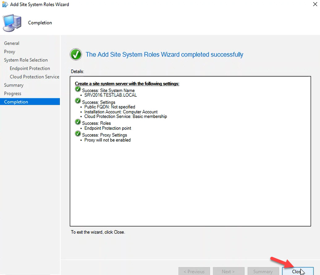 Enable Endpoint Protection Point in SCCM version 1802