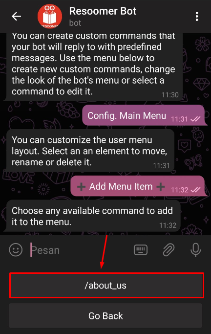 Cara Membuat Menu Perintah di Bot Telegram - Blogger Toraja