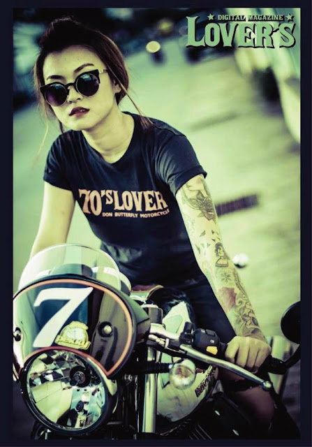 Pin Up Girl Whit Moto Guzzi V7 - RocketGarage - Cafe Racer Magazine