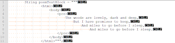 Awesomely Java...: Tab character in text blocks