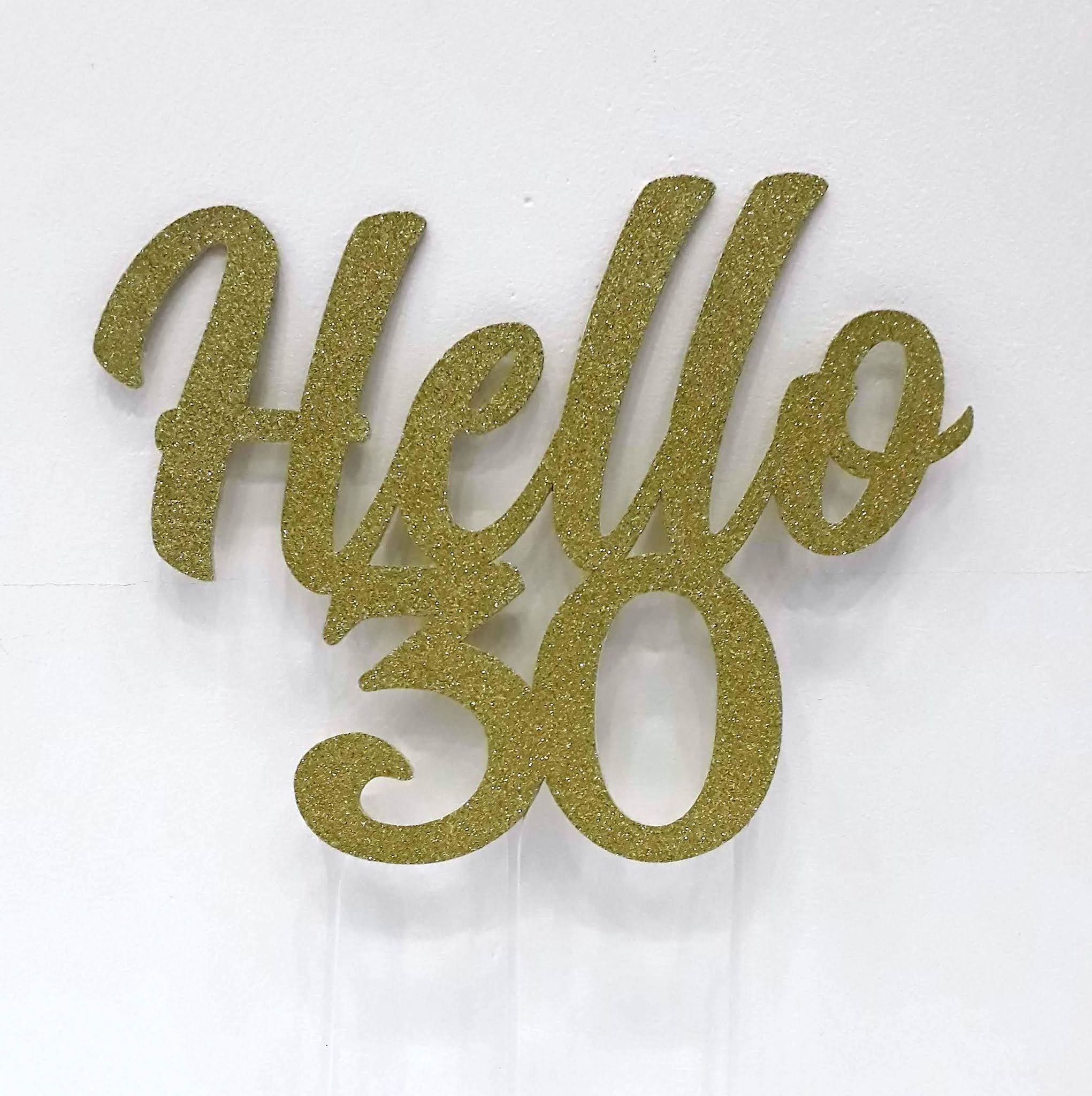 MinimandySign: Topper cake con glitter - Hello 30