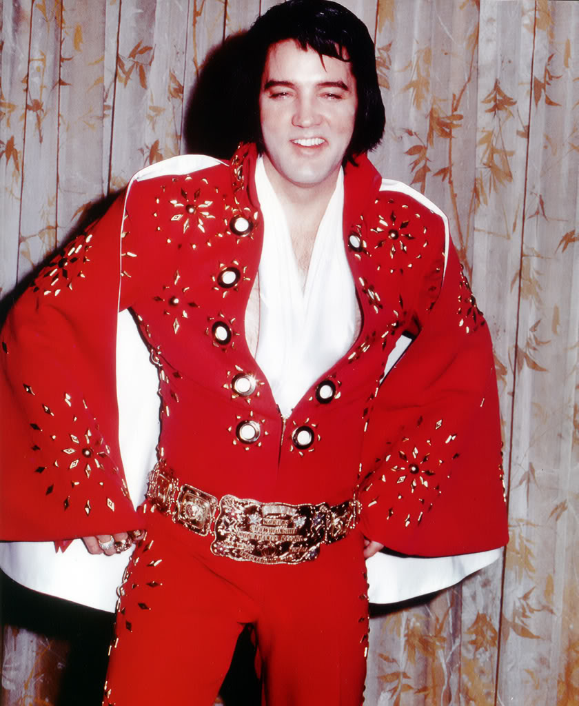 Elvis Presley . . . : Jumpsuit - Pinwheel Red vel Matador vel Burning Love