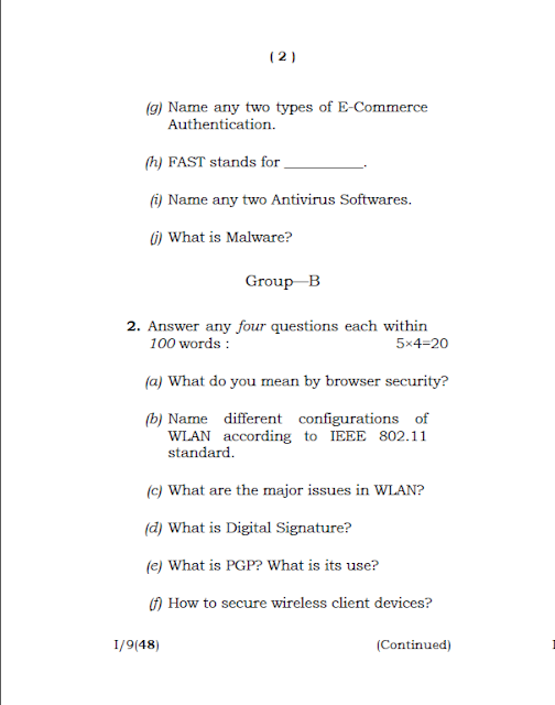 OSPU CSP DCS Network Cyber Security Dec 2019 Question Paper ...