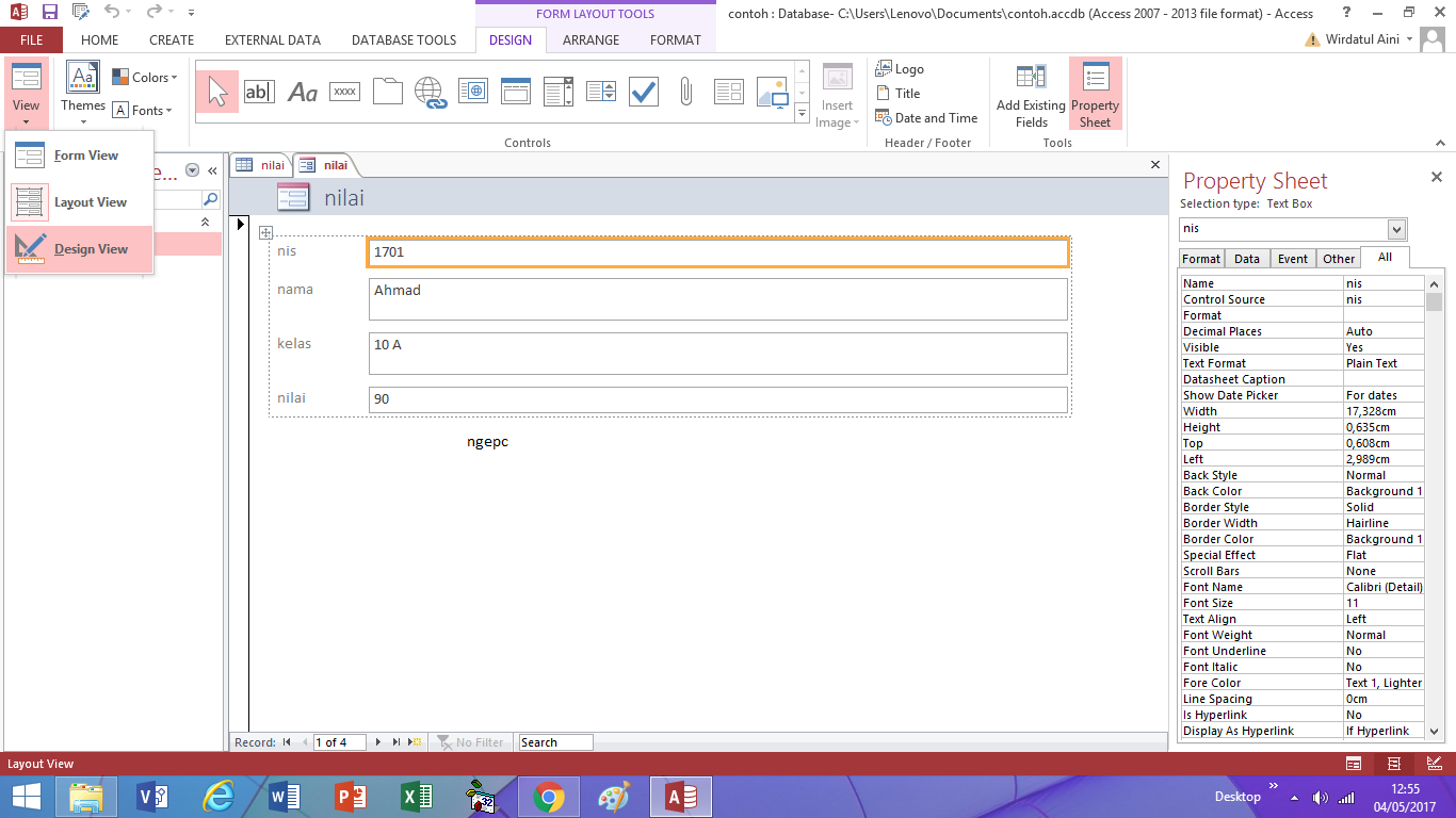 Cara Membuat Form pada MS Access ~ Tutorial Komputer
