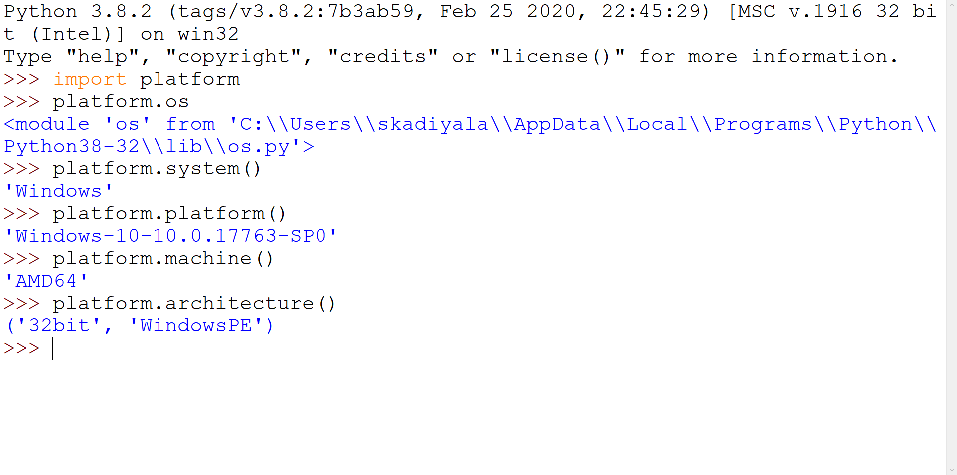 Python Modules: Platform