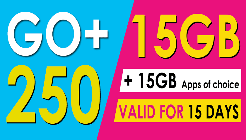 Globe Go+250 - 30GB data in total for only 250 Pesos valid up to 15 days