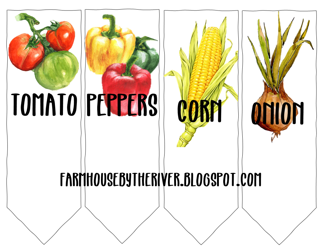 Farmhouse By The River: FREE Printable Vegetable Markers for your garden