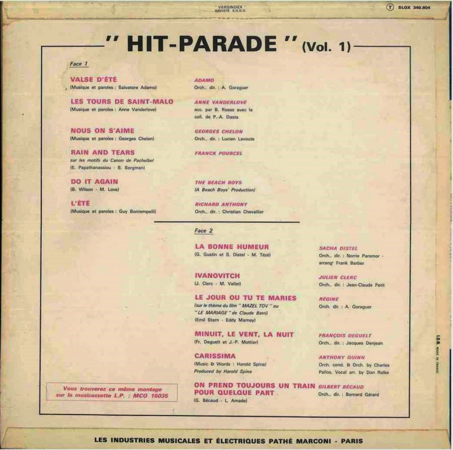Les Chansons Perdues: (Nouveau Rip) Hit Parade Vol 1