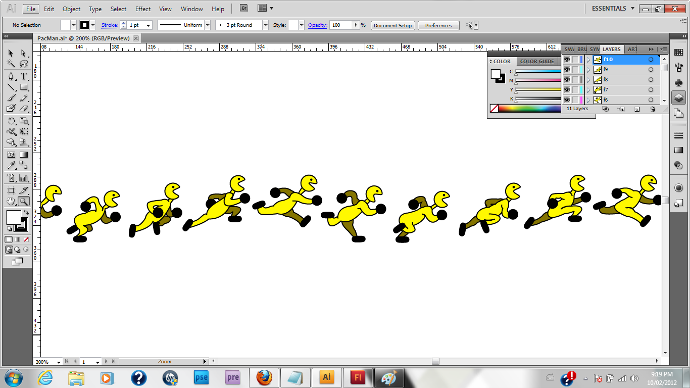 Roncel D Llanes (DMA): Walk Cycle Animation FBF (Flash)