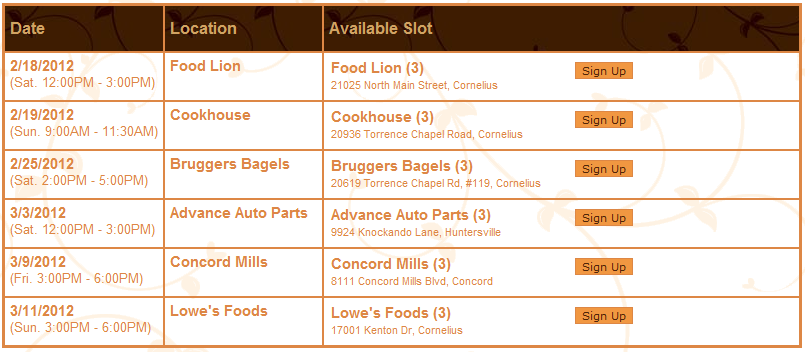 Brownie Troop 2464: Cookie Booth Sign Up Sheet!