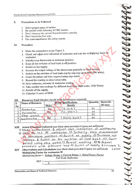 22325 Electrical and Electronics Measurements EEM | Lab Manual Answers ...