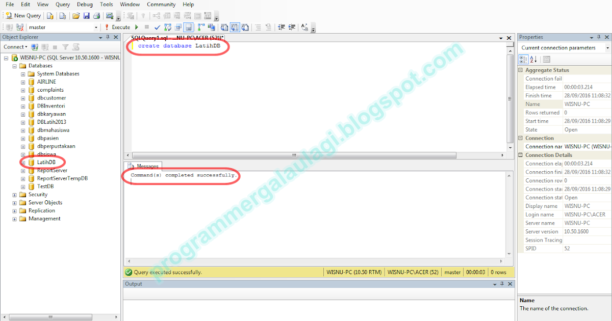 Belajar SQL Server : Latihan Dasar SQL Server Bagian 1 ~ Programmer ...