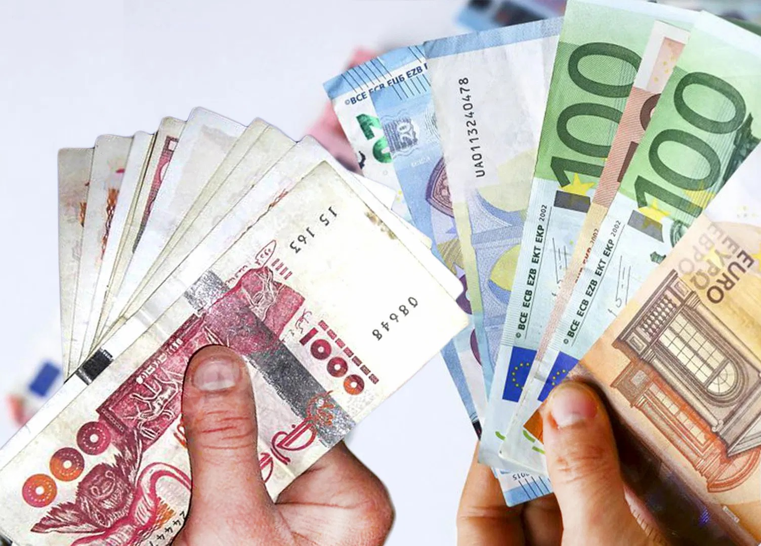 سعر صرف الدينار الجزائري مقابل اليورو الدولار في 14 مارس