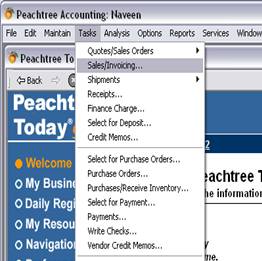 Guide line to Peachtree: sales invoice