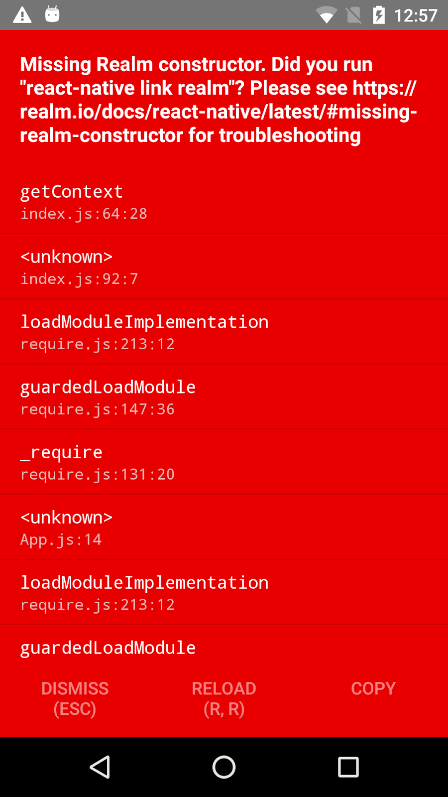 Tuntunir Programming React Native Missing Realm Constructor
