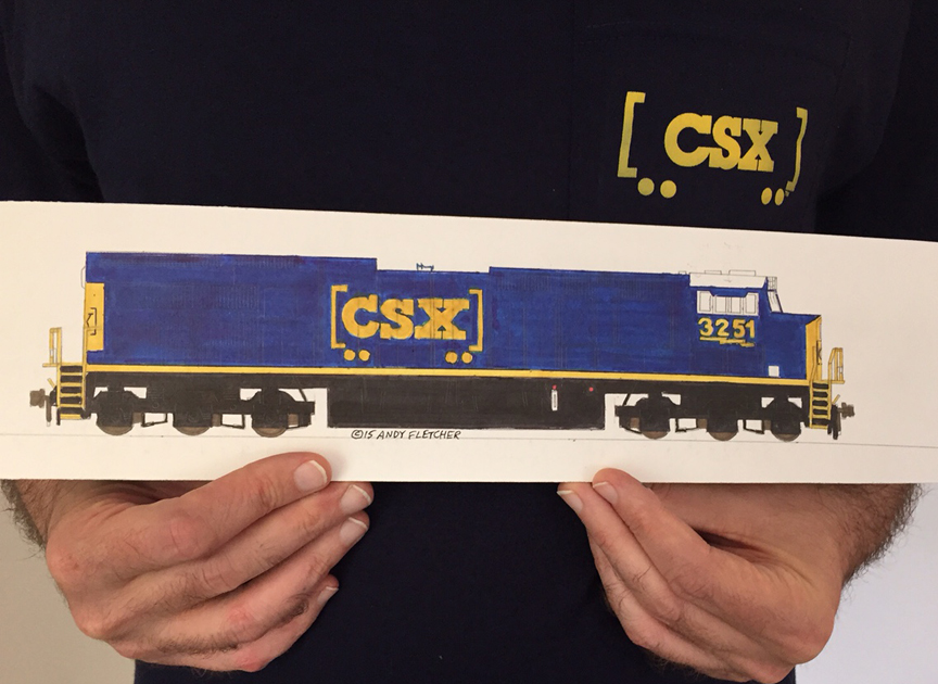 Andy Fletcher Blog-: Drawing of the Day- August 28, 2015 CSX ET44AC General Electric ET44AC Tier ...