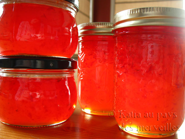 Katia au pays des merveilles: Gelée de pommes au poivron rouge et jalapeno