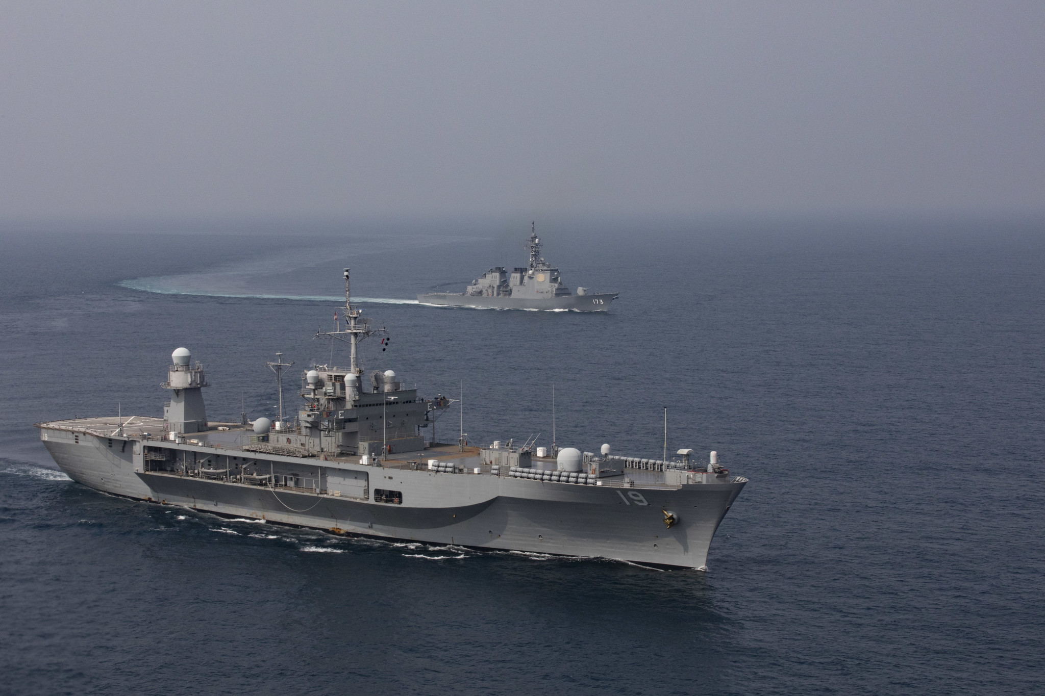 U.S. 7th Fleet flagship USS Blue Ridge (LCC 19) conducts a bilateral ...