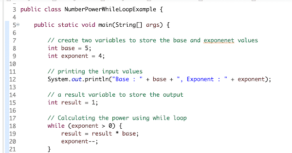Java Program To Calculate The Power Of A Number With Examples