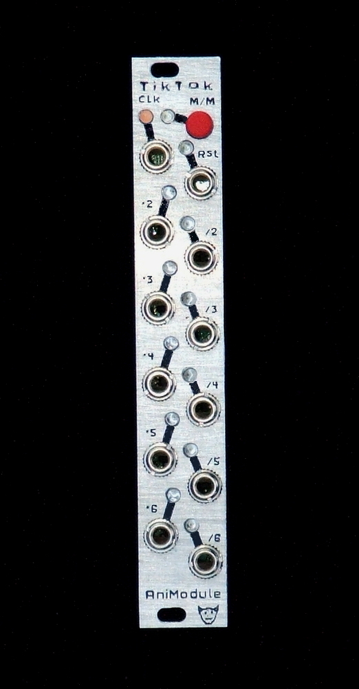 MATRIXSYNTH: New AniModule TikTok Clock Divider / Multiplier Eurorack Module